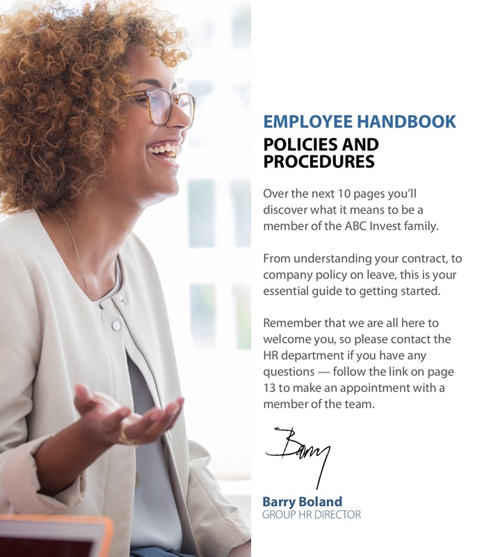 Induction : Employee Handbook - Example Induction : Employee Handbook - Example